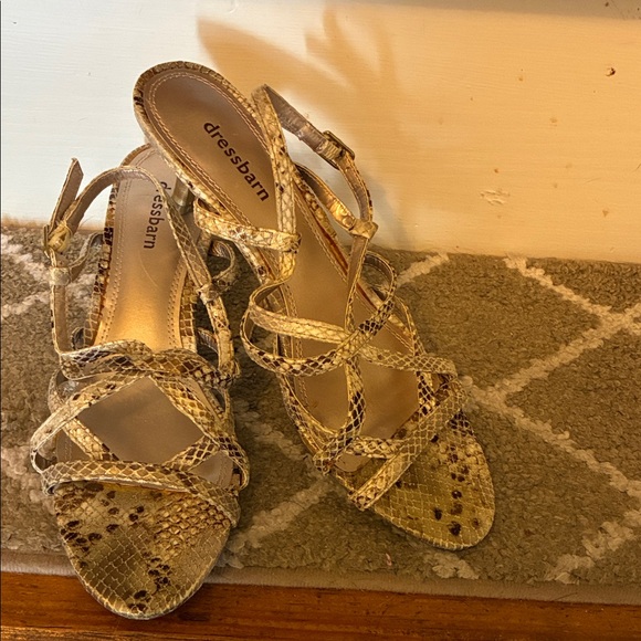 dressbarn | Shoes | Dressbarn Metallic Snakeskin Sandals | Poshmark